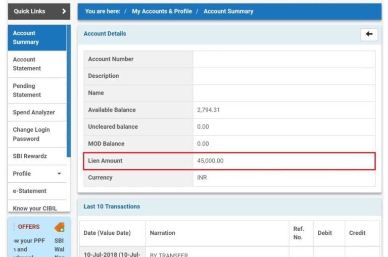 What is the Lien Amount? How to Clear Lien Amount in SBI? – HRI Day India
